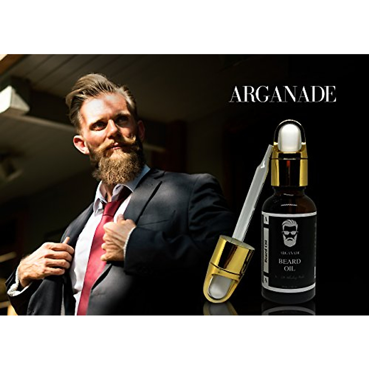Arganade Premium Beard Oil - Leave-in Conditioner & Softener - Beard Growth Stimulating Oil (Bay Rum)