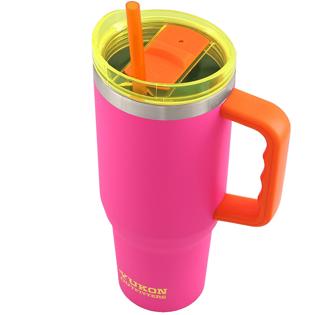 Yukon Outfitters Fit Forty 40oz Double Wall Vacuum Insulated Stainless Steel Tumbler with Reusable Straw & Ergonomic Handle | For Hot or Cold Beverage, Crystal Beach