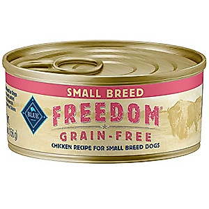 Blue Buffalo Freedom Grain Free Natural Adult Small Breed Wet Dog Food, Chicken 5.5oz cans (Pack of 24)