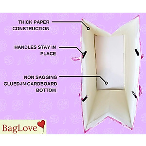 BagLove - Premium (2 Pack) Baby Girl Gift Bags with Tissue Paper - Large Gift Bags Perfect for Baby Showers, New Moms, Birthdays, Gender Reveals and More