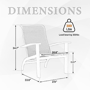 Anmutig Aluminum Adirondack Chair Deep Seating Patio Lounge Chair, Outdoor Club Chair Weather Resistant, Fire Pit Chair for Patio Porch Garden Backyard Deck (Red)