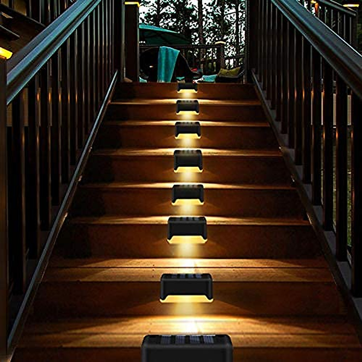 Codian 16 Pack Solar Deck Lights, Solar Deck LED Lights for Outdoor, Waterproof Solar LED Lights for Deck, Step, Railing, Wall, Patio, Garden, Stair, Yard and Driveway Path (Warm White)