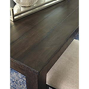 Signature Design by Ashley Rokane Dining Room Table Set with 6 Upholstered Chairs, Brown