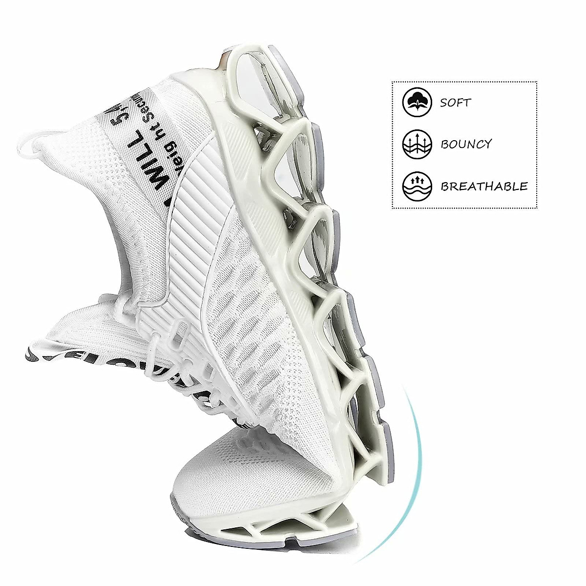 Womens Running Shoes Blade Tennis Walking Fashion Sneakers Breathable Non Slip Gym Sports Work Trainers White