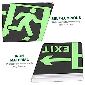 HOMSFOU 1pc Emergency Luminous Post Electricity Saver Indicator Wall Safety Exit Sign Evacuation Indicator Glowing Exit Sticker Self Adhesive Exit Sticker Emergency Exit Indicator