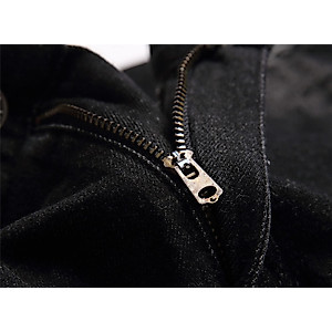 Men's Casual Ripped Jeans Distressed Slim Fit Straight Leg Denim Pants Classic Destroyed Washed Jean Trousers (Black,32)