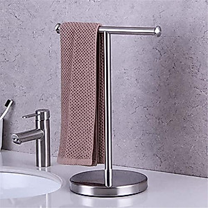 MFCHY Movable Free-Standing Hand Towel Holder Standing Tree Rack 304 Bath Towel Stand Bathroom Towel Hanger Vanities Countertop (Color : White-Fruit peach5, Size : 1)