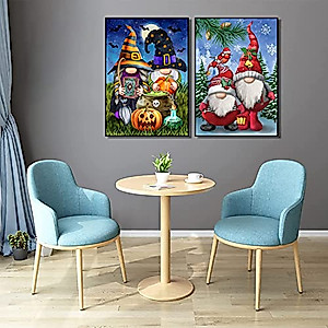 DaiCur Diamond Painting Kits, 9 Pack Gnome Diamond Art Kits for Adults, DIY 5D Round Full Drill Crafts Diamond dotz Home Wall Decor Gifts (12x16inch)