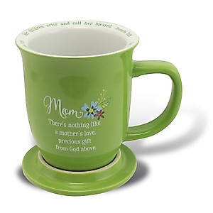 Cathedral Art Ceramic Mug and Coaster - Mom, Multicolored