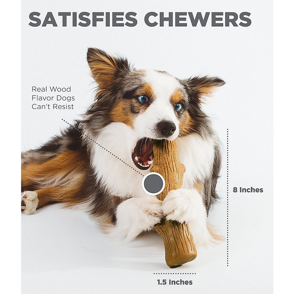 Petstages Dogwood Wood Alternative Dog Chew Toy, Medium and Benebone Wishbone Durable Dog Chew Toy for Aggressive Chewers, Real Peanut, Made in USA, Medium