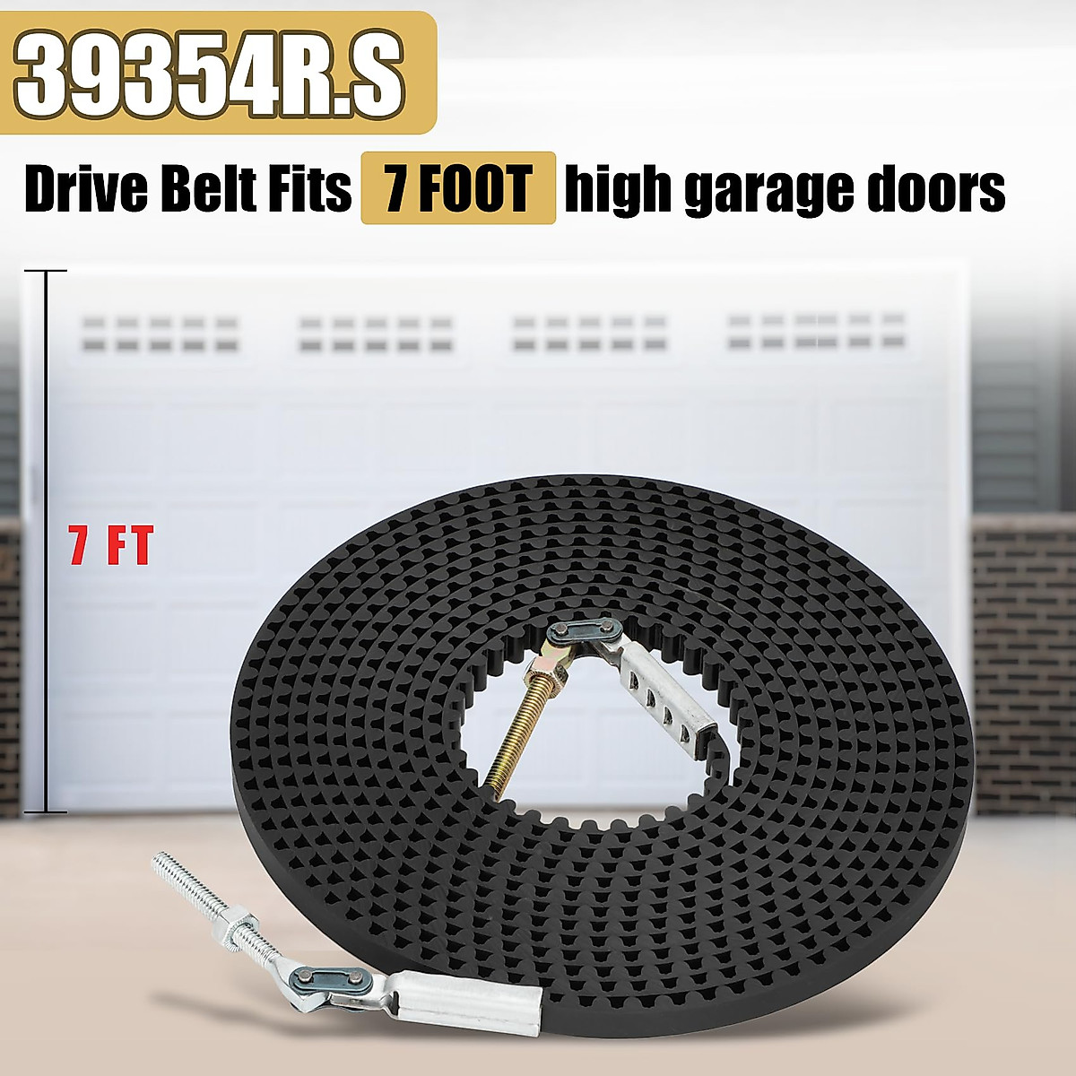 Vanesa 39354R.S 7 Ft High Garage Door Belt Compatible with Genie 7055, 2055, 7155, 1055, 1155, 3055, 3053, 3155d, SilentMax, SilentMax Garage Opener, Replacement Genie Belt