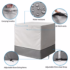 Liamoy Air Conditioner Cover for Outside Units - AC Cover Waterproof and Durable, Square Fits 30 x 30 x 32 Inches