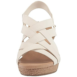 Dr. Scholl's Shoes Women's Everlasting Espadrille Wedge Sandal, White Smooth, 7