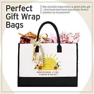 GLORIEROO Sunflower Birthday Teacher Mothers Gifts for Women Friends Sister Large Personalized Reusable Canvas Tote Bag with Shoulder Strap