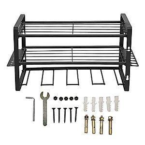NDNCZDHC Tool Organizer Iron Power Tool Organizer Wall Mount Drill Holder 150lb Load Bearing Garage Shelving Rack for Workshop