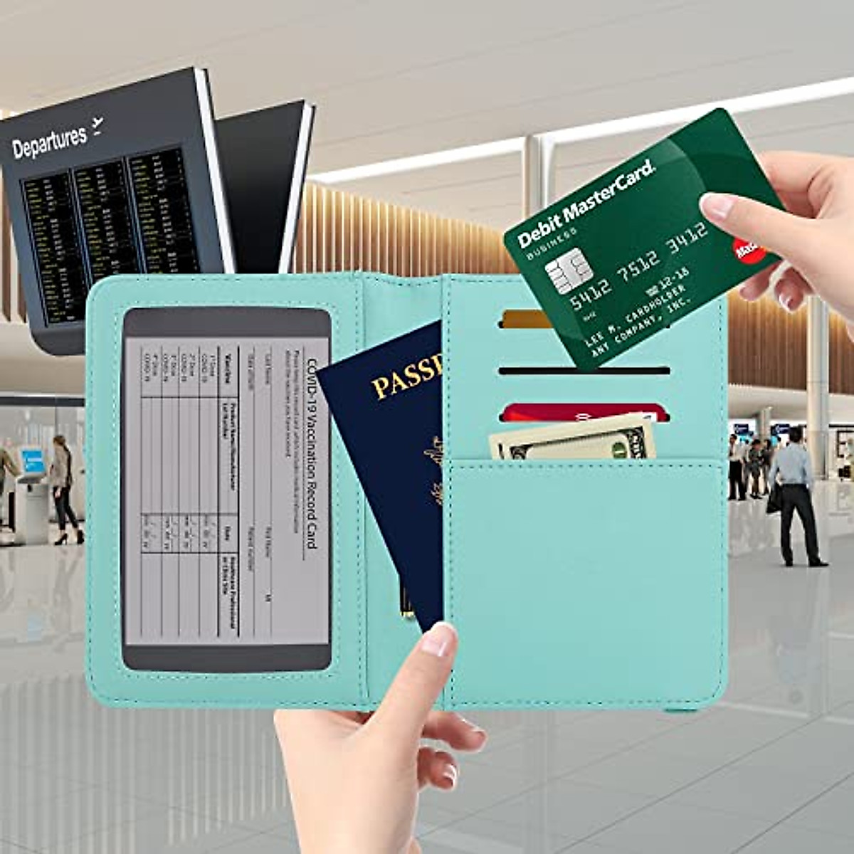 ZOPPEN Passport Holder Wallet, Passport Cover Travel Wallet Women Travel Essentials Accessories Document Organizer Travel Must Haves Rfid Blocking Cover Case for Women and Men, Map