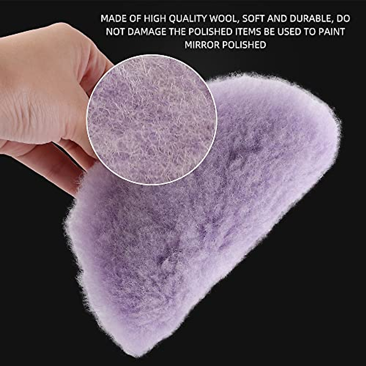 Wool Polishing Pads, SPTA 2Pcs 6Inch (150mm) Wool Cutting Pad, Purple Wool Buffing and Polishing Pad Set, Wool Buffing Wheel for Heavy Cut for 6Inch (150mm) Car Polisher Polishing, Buffing and Cutting