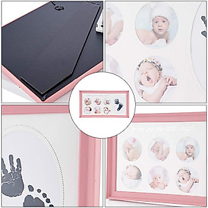 KESYOO 1pc Footprint Mud Photo Frame Baby Footprint Picture Frame Toddler Milestone Picture Frames Kids Memory Photo Frame Baby Footprint Frame Wood-Based Panel Souvenir Printing Newborn
