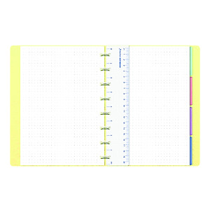 Filofax Refillable Notebook, A5 Size, Classic Pastels Collection, Dotted Paper, 8.25" x 5.75", Lemon (B115082U)