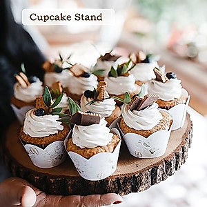 Pllieay 8Pcs 12-13 Inch Wood Slices, Natural Wood Slices for Centerpieces Large Unfinished Round Wood Pieces for Ornaments, Wood Circles for Wedding, Table Centerpieces Decor and Other DIY Crafts