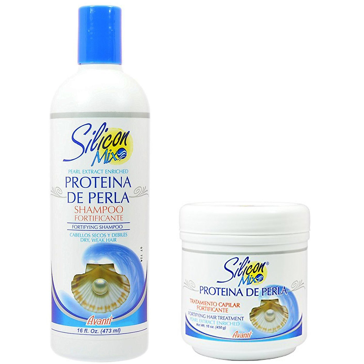 Silicon Mix Proteina De Perla & Shampoo 16 Oz Hair Treatment and Shampoo 16oz