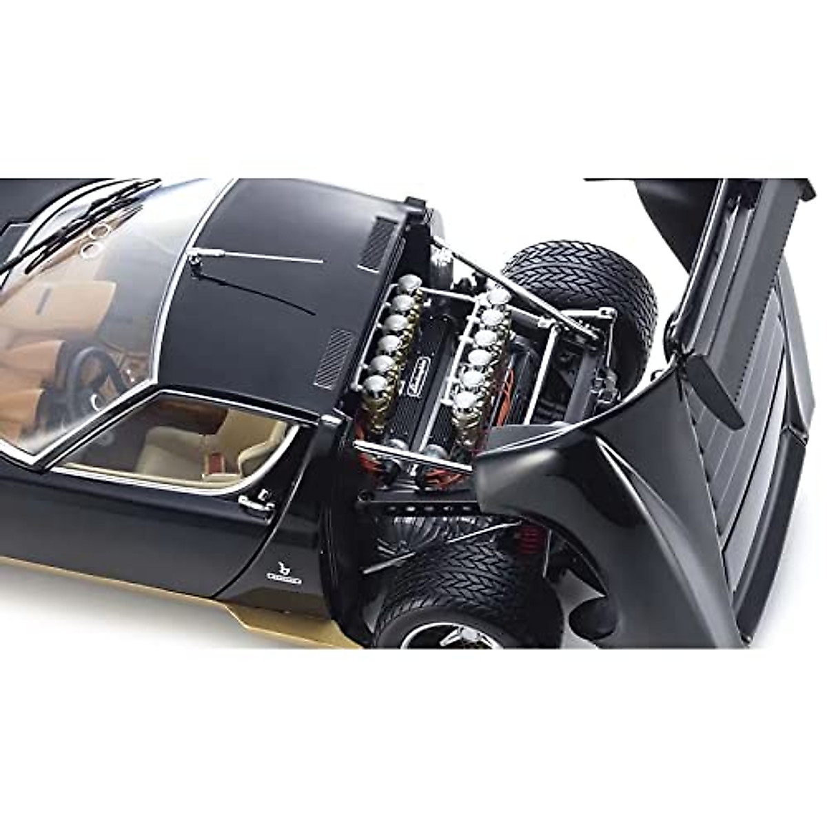 Lambo Miura SVR Black and Gold 1/18 Diecast Model Car 08319 BKG