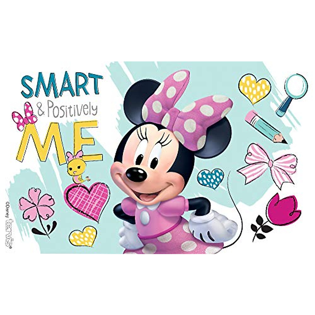 Tervis Disney - Minnie Mouse Smart & Positively Me Tumbler with Wrap and Fuchsia Lid 10oz Wavy, Clear