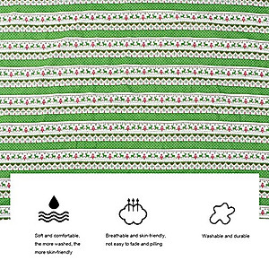 Christmas Cotton Fabric Green Elk Linen Cloth Quilting Patchwork Bundles Fat Quarters Precut Sewing Scrap for Xmas DIY Stocking Wreath Doll Dress Bag Apron Craft