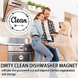 Dirty Clean Dishwasher Magnet,Dishwasher Magnet Clean Dirty Sign Magnet for Dishwasher Dish Bin That Says Clean or Dirty Dish Washer Refrigerator for Kitchen Organization and Storage Necessities