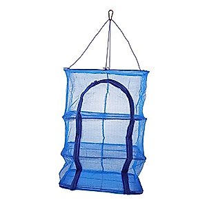 CHILDWEET Foldable Fish Cage Foldable Basket Outdoor Plants Blue Sweater Vegetable Dryer Hanging Mesh Food Dryer Rack Mesh Drying Rack Nylon Multi-Layer Net Nylon Fruit Blue Hanging Cage