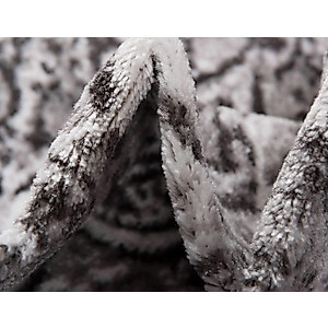 Unique Loom Sofia Collection Area Rug - Grace (6' 1" x 9', Dark Gray/ Gray)