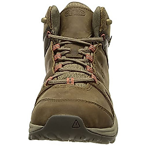KEEN womens Terradora 2 Mid Height Leather Waterproof Hiking Boot, Brindle/Redwood, 7.5 US