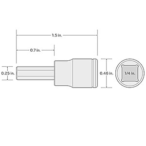 TEKTON 1/4 Inch Drive x 4 mm Hex Bit Socket | SHB03202