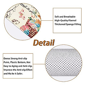 4 Pcs Easter Shower Curtain Sets with Non-Slip Rugs, Toilet Lid Cover, Bath Mat and 12 Hooks, Pink Rose Bunny Rabbit and Easter Eggs Spring Shower Curtains for Easter Day Bathroom Decoration