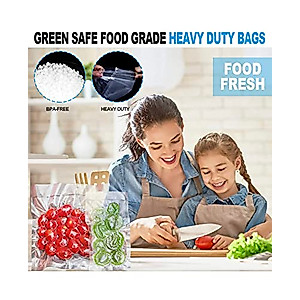 Vacuum sealer bags 100 bags 10” x 7” strong food grade BPA free works with all sealers. Precut Easy Tear Notch Textured Food Storage Bag,Seal Meal Snack Fruit Nut,Boil Steam Heat Freeze Safe Sous Vide Bags,Commercial Food Heavy Duty Sealable Bags