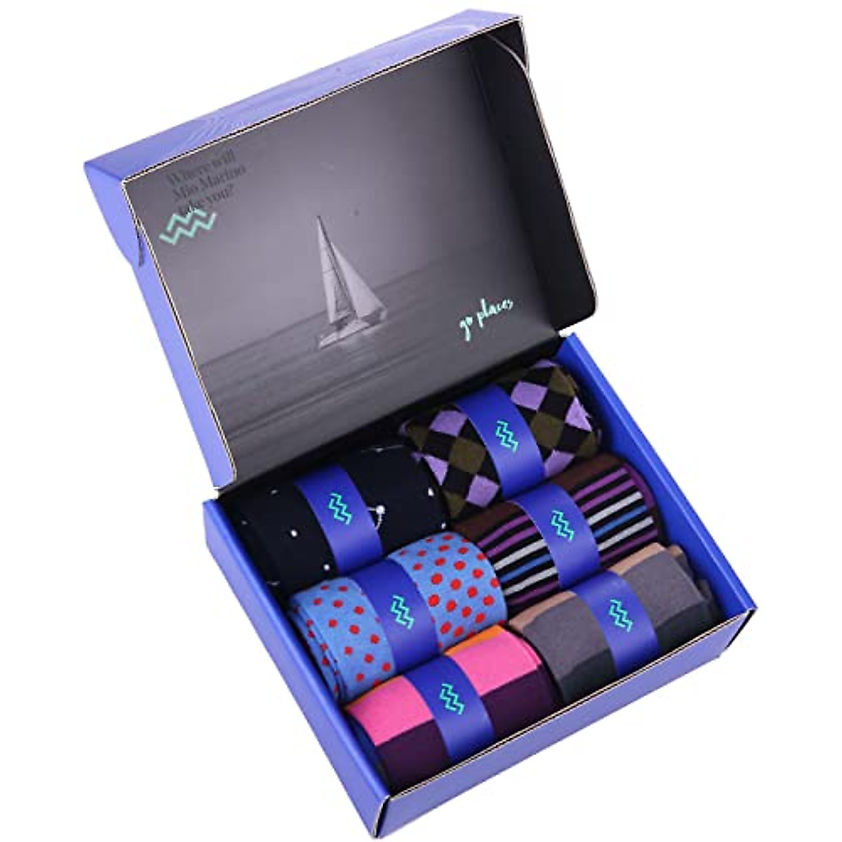 Marino Mens Dress Socks - Fun Colorful Socks for Men - Cotton Funky Socks - 6 Pack - Exclusive Collection - 10-13