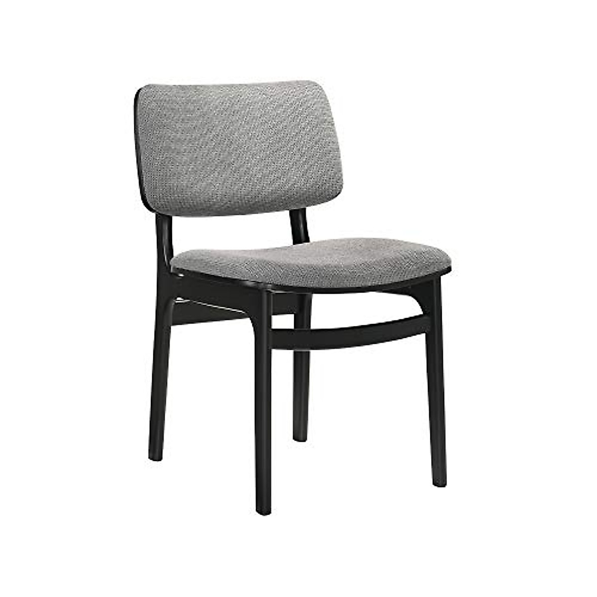 Armen Living Lima Wood Dining Accent Chairs Finish Fabric-Set of 2, 20" Wide, Black/Grey