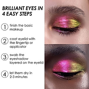 FOCALLURE Chameleon Cream Eyeshadow,Intense Color Shifting Creamy Eye Shadows,Eye Makeup with Highly Pigmented Metallic,Shimmer,Multi-Reflective Finishes,Long-Lasting with No Creasing,Babylon