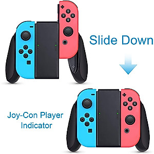 HEYSTOP Grip Compatible with Nintendo Switch OLED/Nintendo Switch JoyCon 3 Pack, Wear Resistant Game Switch Controller Handle Case Kit for Nintendo Switch Joy Con, Black
