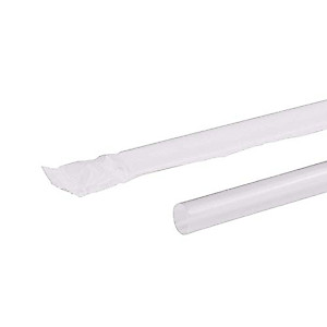 Karat C9130 7.75" Giant Straws (8mm Diameter), Paper-Wrapped, Clear (Case of 7500)