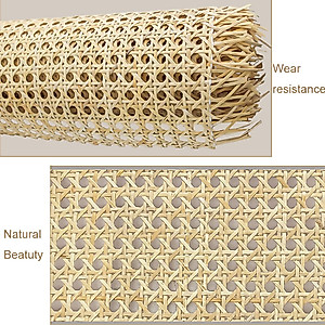 18" Widthx3.3 Feet Open Natural Rattan Webbing Cane Webbing Roll Sheet Supplies Kit,Rattan Cane Caning Material Roll Sheet, Ratan Cane Mesh Fabric,Cane Woven Weave for Chairs Furniture Caning Projects