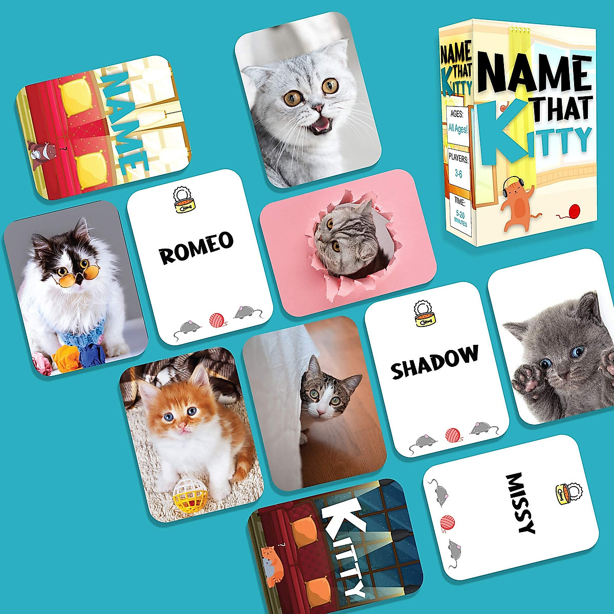 Name That Kitty - Cat Card Game for Kids 8-12 is Great for Cat Crafts, Cat Games, and Cat Memory Fans! Fun for Families, 9-Year-Old Girl Gifts, Cat Toys for Kids, or Cat-Themed Toys for Girls 6-8