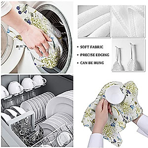 Big buy store Chrysanthemum Flower Butterfly Kitchen Dish Towels, Soft Lightweight Microfiber Absorbent Decorative Hand Towel White Tea Towel Guest Towel for Kitchen Bathroom 18x28in