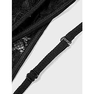 Donnalla Women Sexy Lingerie Set Two Piece Lace Bra and Panty Set Babydoll Sleepwear, Black, Large