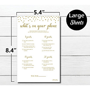 What's On Your Phone Game - Gold Confetti (50-sheets)