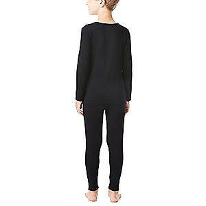32 Degrees Weatherproof Big Boys Base Layer Thermal Shirt Long Underwear Set, Black Small