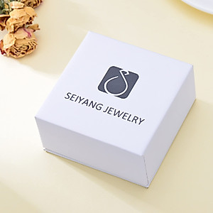 Seiyang White Gold Plated Spinner Ring for Women with Rose Flowers Fidget Anxiety Relief Ring Band for Women,Size 7