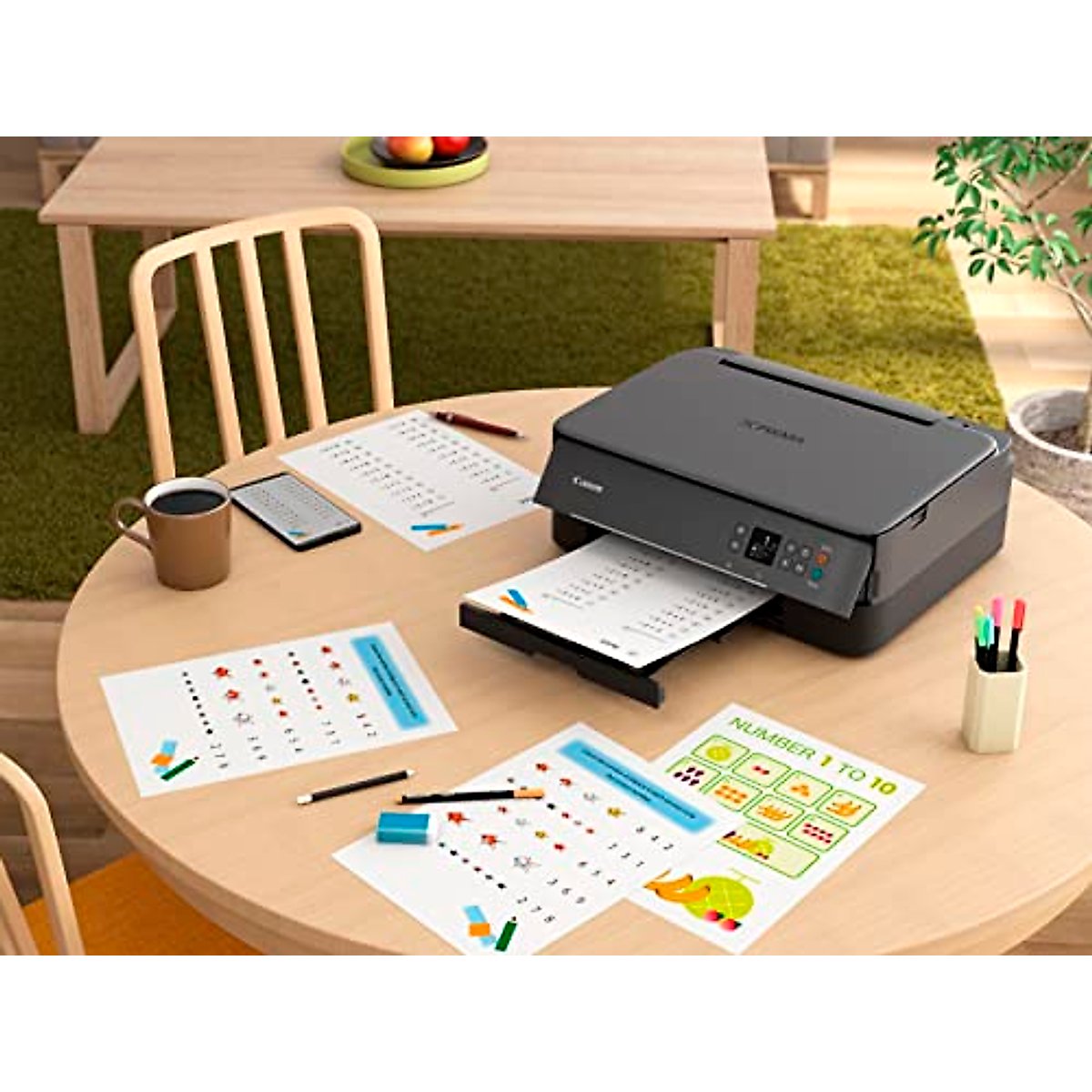 Canon Wireless Pixma Inkjet All in One Printer with Scanner - High Resolution Fast Speed Printing Compact Size Up to 4800x1200 DPI Color Resolution, Bonus Set of NeeGo Ink and 6 Ft Printer Cable