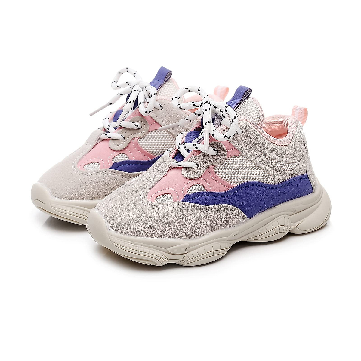 HONGTEYA Baby/Toddler Boys Girls Sneakers Running/Walking Tennis Shoes for Kids Girls Strap Athletic Shoes (Purple Size 6).