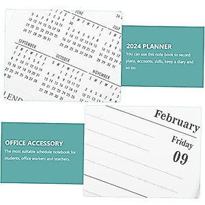 Tofficu Planner Book Academic Diary 2024 Undated Planner Weekly and Monthly Weekly Pocket Planner To Do List Pad English Agenda Planner Notebook Work Notes Multifunction Imitation Leather